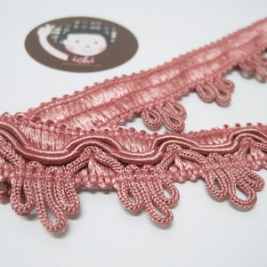 5 Yards Pink Scalloped Loop Fringe, Vintage Lace, Loop Trim, Looped ...