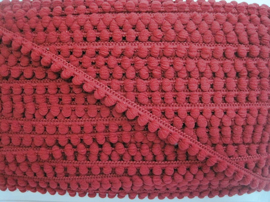 5 Yards Ruby Pom Pom Trim (pom Size 0.5 Cm), Mini Pom Pom Trim, Red ...