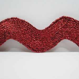5 Yards Red Jumbo Metallic Rick Rack Trim, Metallic Rick Rack, Metallic ...