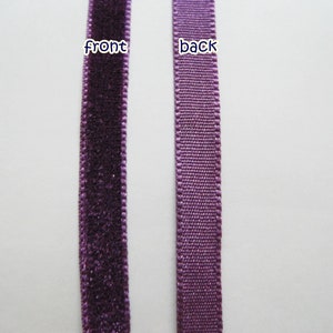 5 Yards 3/8" Violet Velvet Ribbon, Purple Velvet Ribbon, Ribbon Lot ...