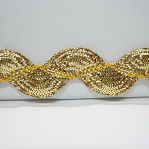 5 Yd 1/2" Light Gold Metallic Rick Rack Trim, Gold Trim, Gold Ric Rac ...