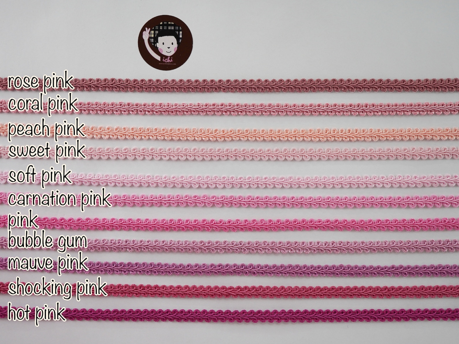 5 Yards 3/8" Pink Gimp Braid, Braided Gimp Trim, Scroll Braid Trim ...