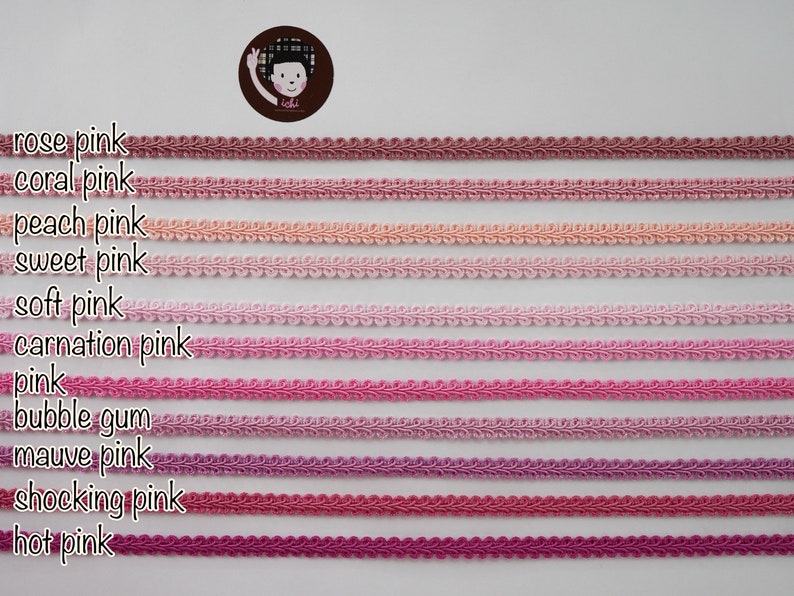 5 Yards 3/8 Pink Gimp Braid Braided Gimp Trim Scroll - Etsy