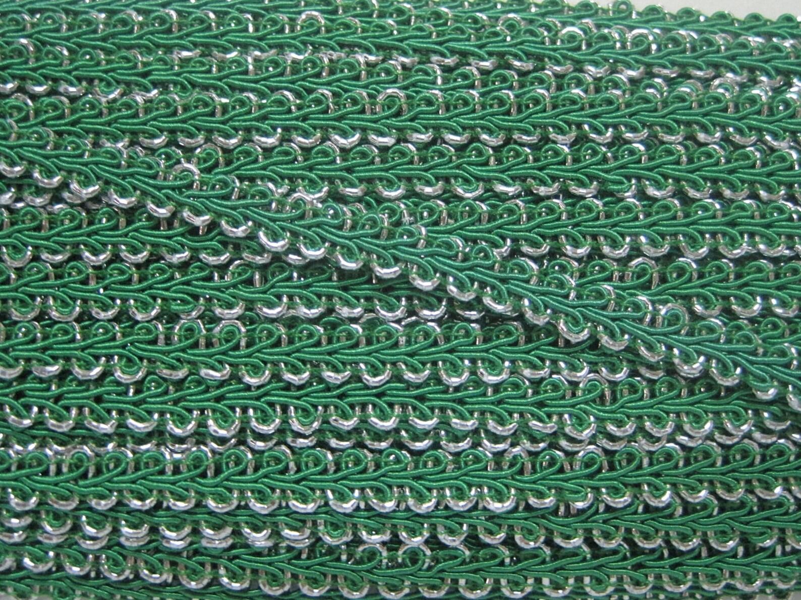 5 Yards 1/4 Green Gimp Braided Silver Edge Gimp Braid | Etsy