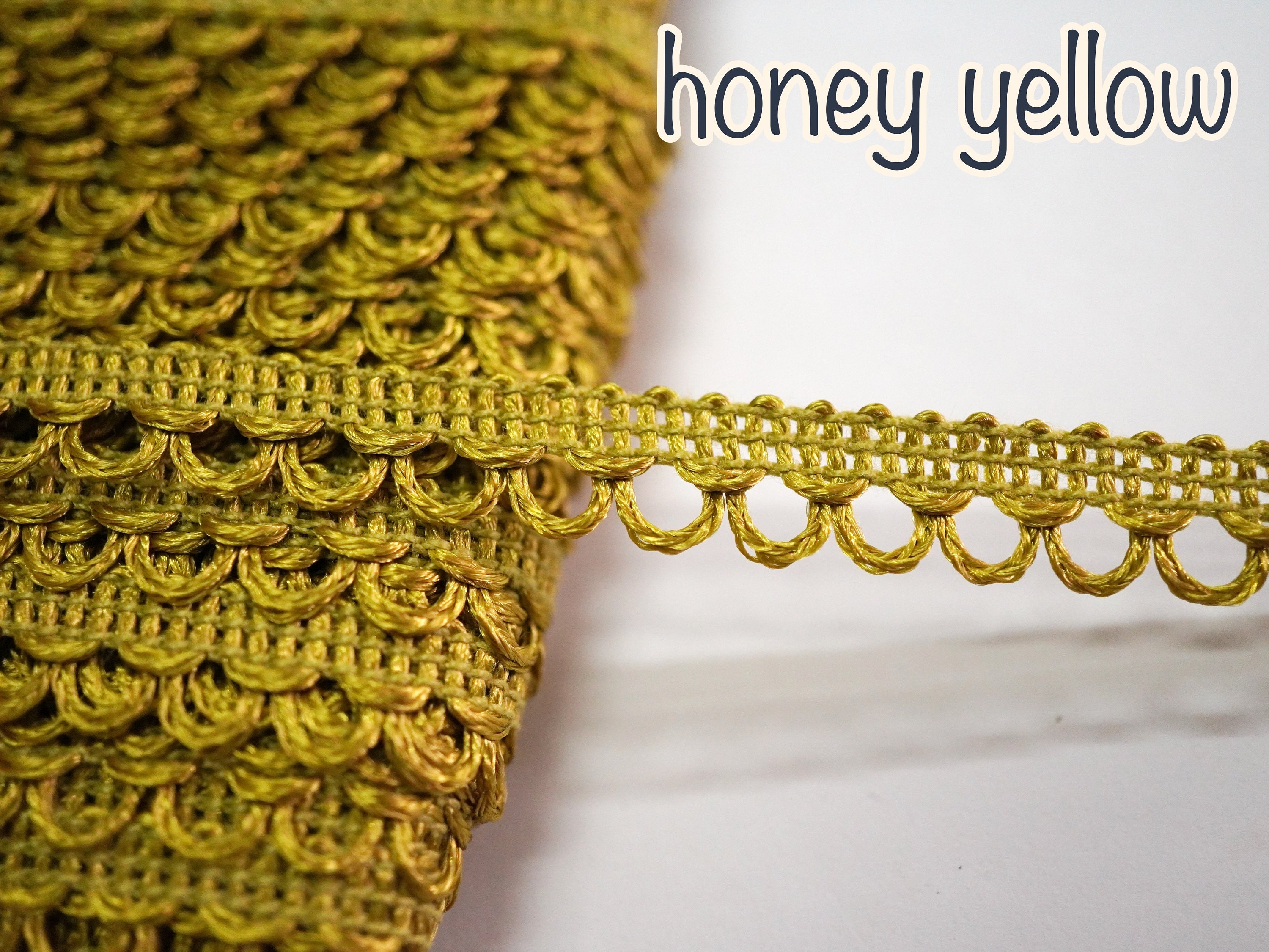 5 Yards Yellow Loop Trim, Yellow Loop Lace Trim, Wholesale Trim, Looped ...