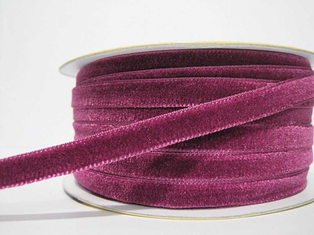 5 Yards 3/8" Purple Velvet Ribbon, Purple Velvet Ribbon, Ribbon Lot ...