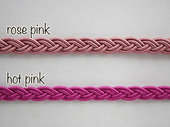 5 Yards 1/4 Pink Braided Cord Pink Cord Flat Braided - Etsy