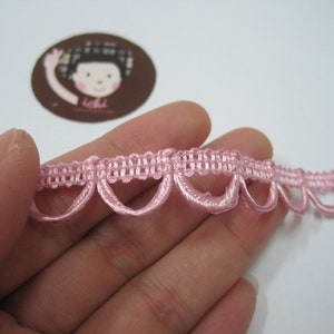 5 Yards Pink Loop Trim, Loop Trim, Braided Trim, Button Looping Trim ...