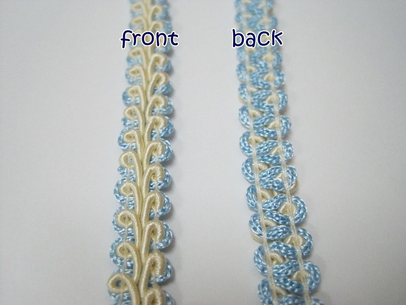 5 Yards 3/8 Vanilla-light Blue Gimp Braided Trim Gimp - Etsy