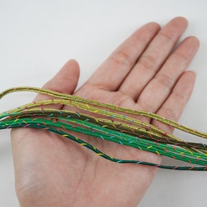 5 Yards Green Sprinkles Soutache Cord, Soutache Braid, Shiny Cord, Flat ...