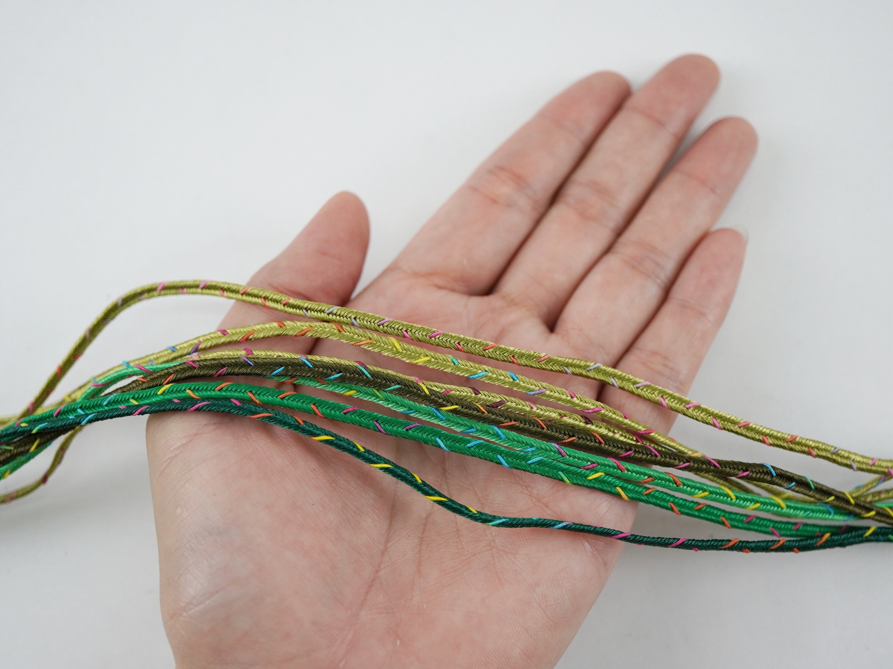 5 Yards Green Sprinkles Soutache Cord, Soutache Braid, Shiny Cord, Flat ...