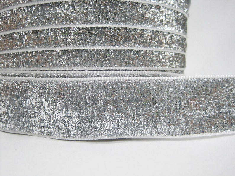 5 Yards 1 Silver Glitter Ribbon Wide Glitter Ribbon | Etsy
