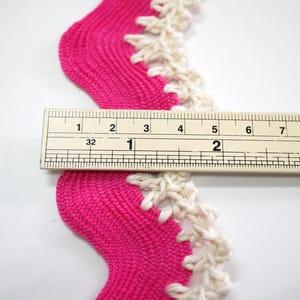 5 Yards Pink Crocheted Rick Rack Trim, Handmade Crochet Lace, Jumbo ...