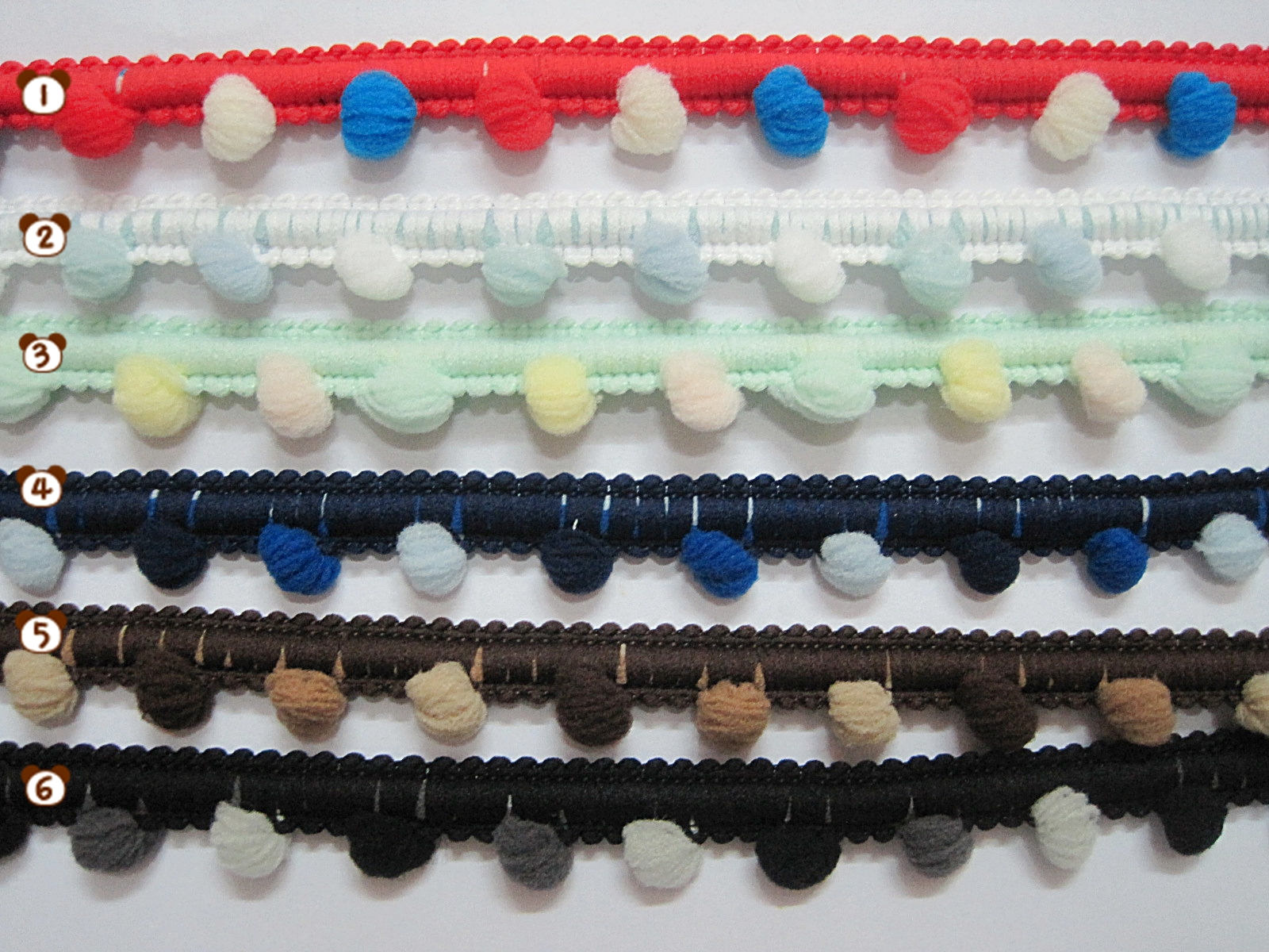 5 Yards Mini Pom Pom Trim pom Size 0.8 Cm Multicolored Navy - Etsy