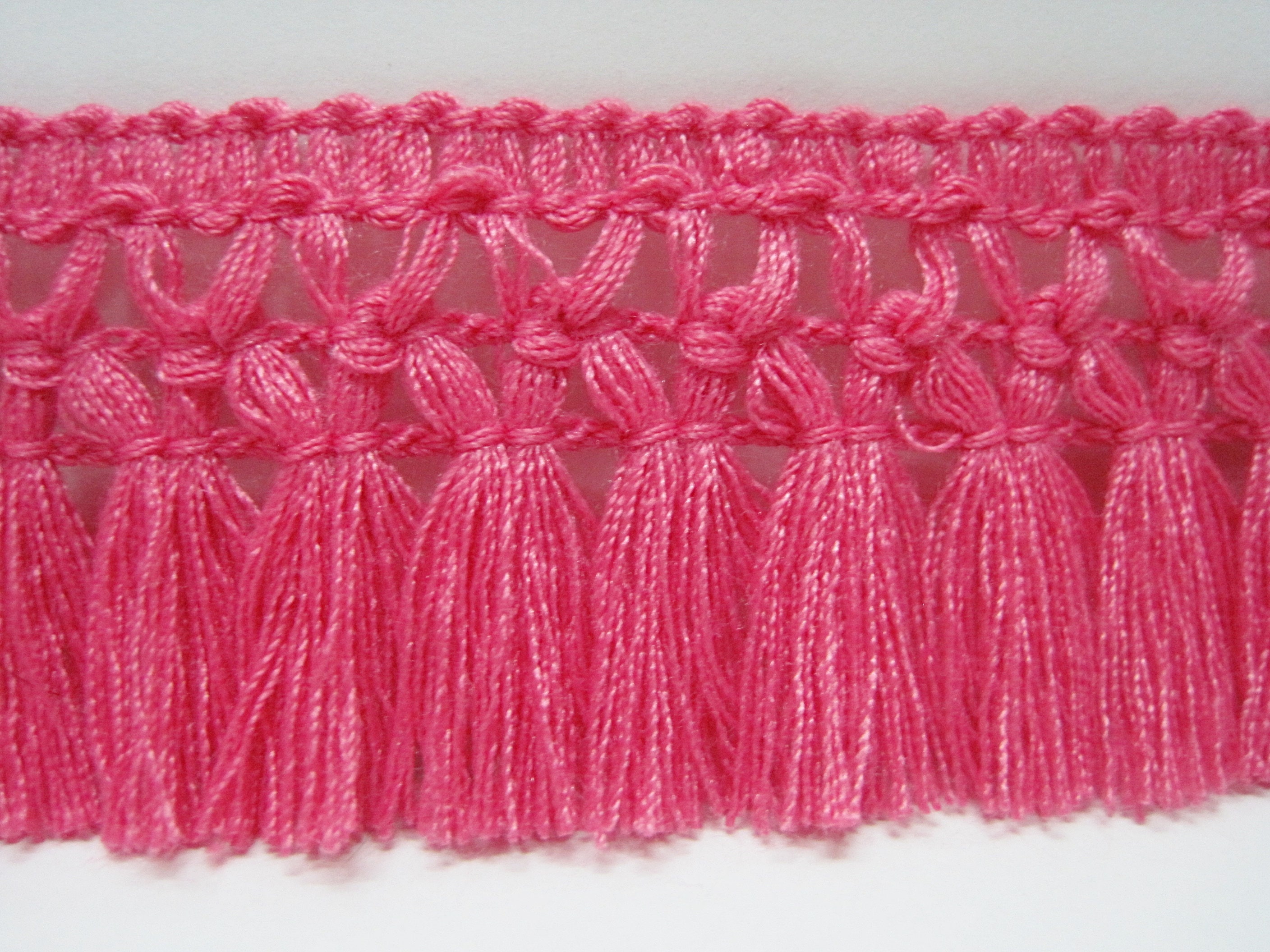 5 Yd 1-1/4 Shocking Pink Cotton Tassel Trim Pink Trim | Etsy