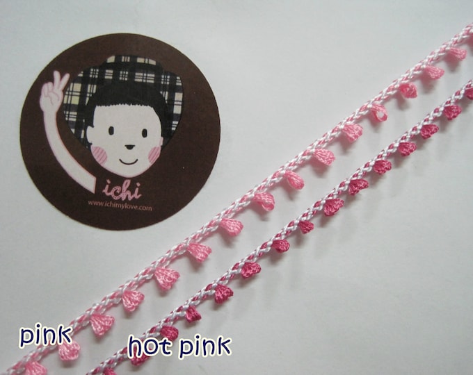 5 Yards Pink Picot Trim, Picot Edge Trim, Picot Edge Ribbon, Picot Lace ...