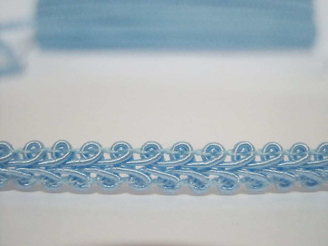 5 Yards 3/16" Light Blue Gimp Braided Trim, Gimp Braid, Braided Cord ...