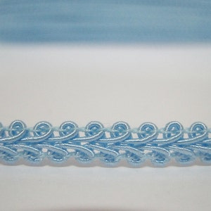 5 Yards 3/16" Light Blue Gimp Braided Trim, Gimp Braid, Braided Cord ...