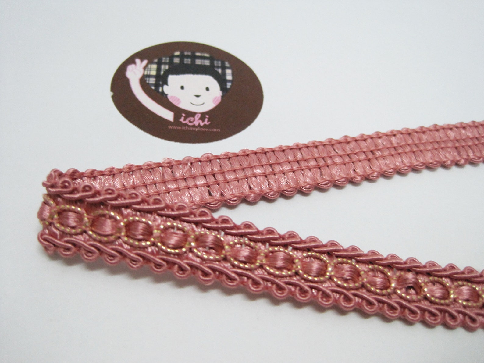 5 Yards 1/2" Rose Pink Gimp Braid Trim, Gimp Braid, Braided Gimp Trim ...