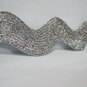 5 Yards Silver Jumbo Metallic Rick Rack Trim, Metallic Rick Rack, Jumbo ...
