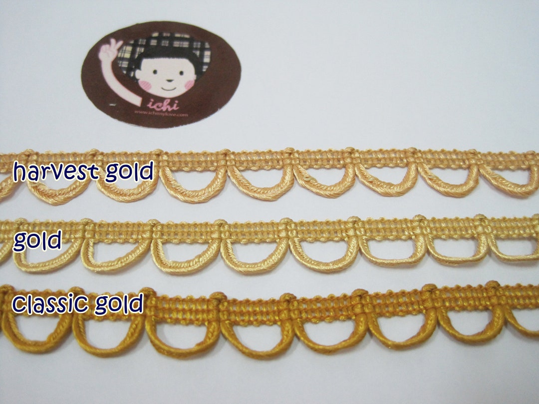 5 Yards Gold Loop Trim, Loop Trim, Braided Trim, Button Looping Trim ...