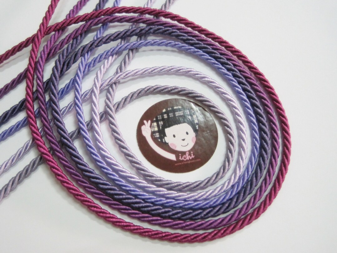 5 Yd 4 Mm Twisted Cord, Purple Cord, Braided Cord, Soutache Cord ...