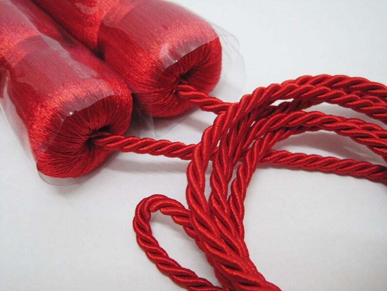 1 Pair Red Double Tassel on Cord Red Tassel Tassel on Cord - Etsy
