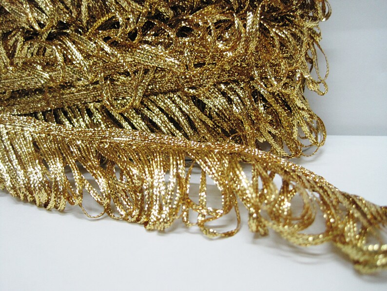 5 Yards Gold Metallic Loop Fringe Tassel Trim Bullion - Etsy