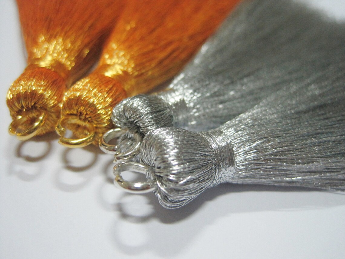 10 Pieces Metallic Tassel, Mini Tassel, Gold Metallic Tassel, Silver ...
