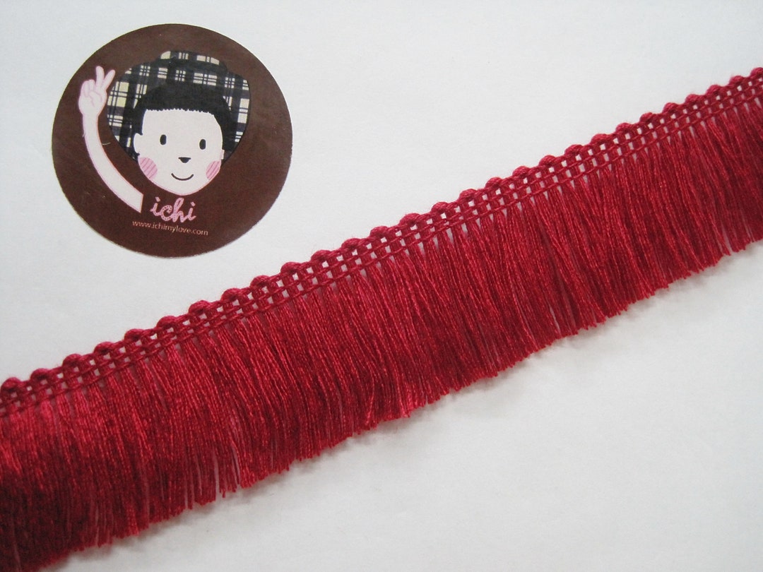 5 Yards Ruby Cotton Tassel Trim, Red Tassel Fringe, Wholesale Trim, Red ...