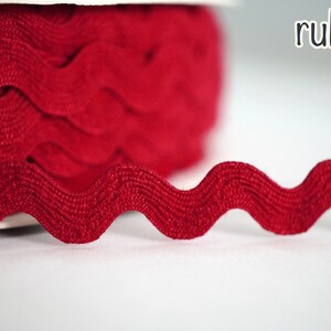 5 Yards 1/2" Red Matte Rick Rack Trim, Red Ric Rac Trim, Rick Rack Lot ...