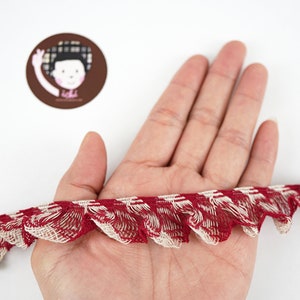 5 Yards Ruby Linen Ruffle Trim, Ruffle Lace, Linen Lace Trim, Linen ...