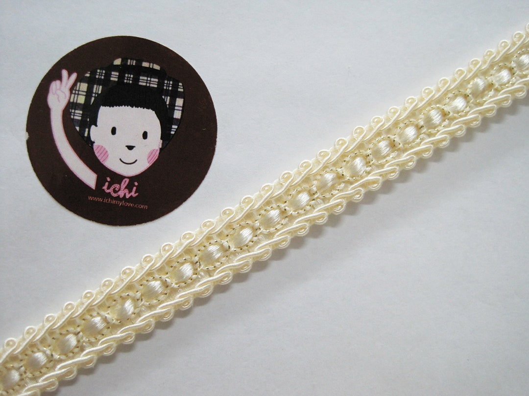 5 Yards 1/2" Cream Gimp Braid Trim, Gimp Braid, Braided Gimp Trim ...