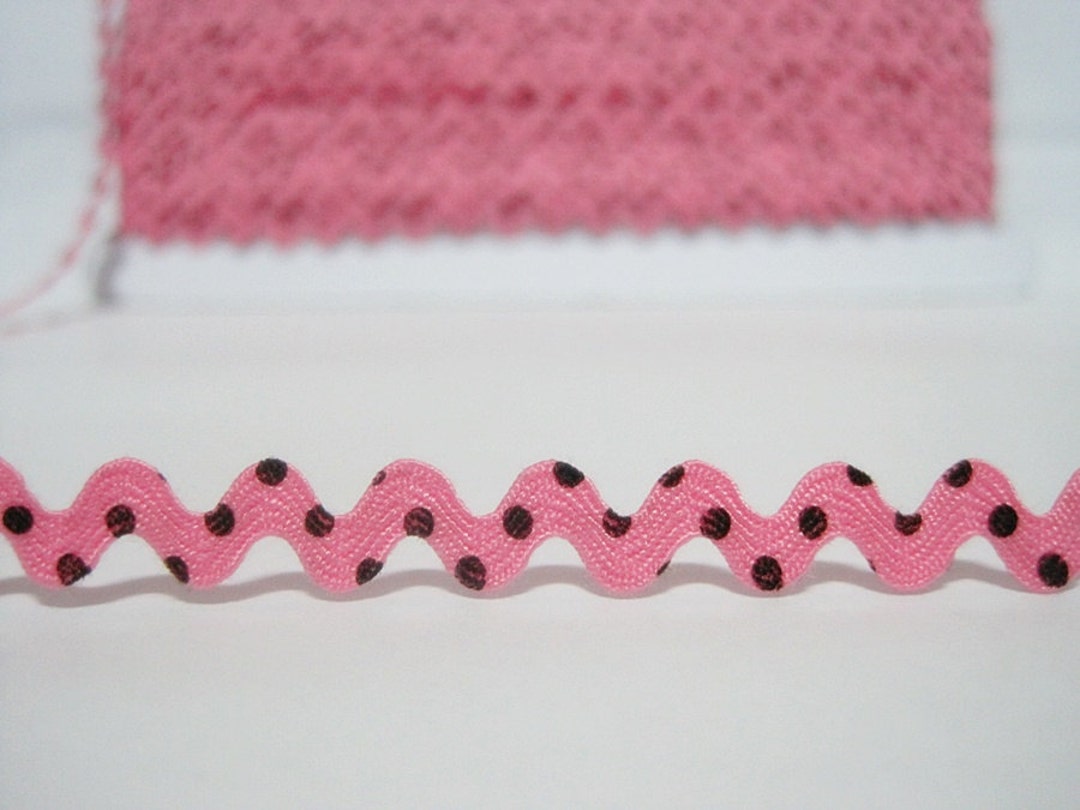 5 Yards Carnation Pink Polka Dot Mini Rick Rack Trim, Ric Rac, Rick ...