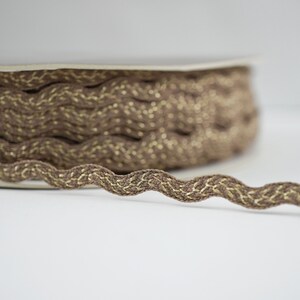 5 Yards Brown Rick Rack With Gold Metallic, Tiny Rick Rack, Mini Rick ...
