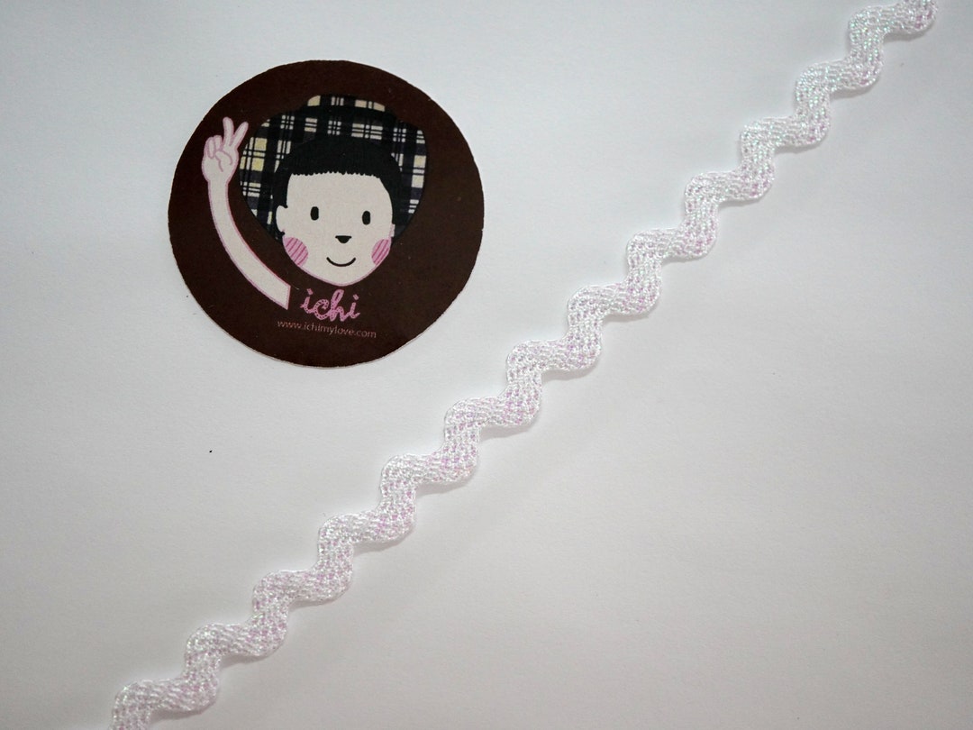 5 Yards 3/8" White Sparkly Rick Rack Trim, Glitter Trim, Ric Rac Trim ...
