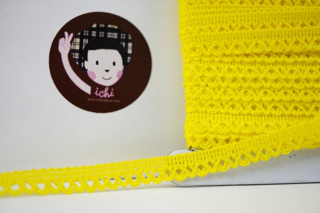 5 Yards Bright Yellow Lace Trim, Lace Trim, Lace Trim Ribbon, Wholesale ...