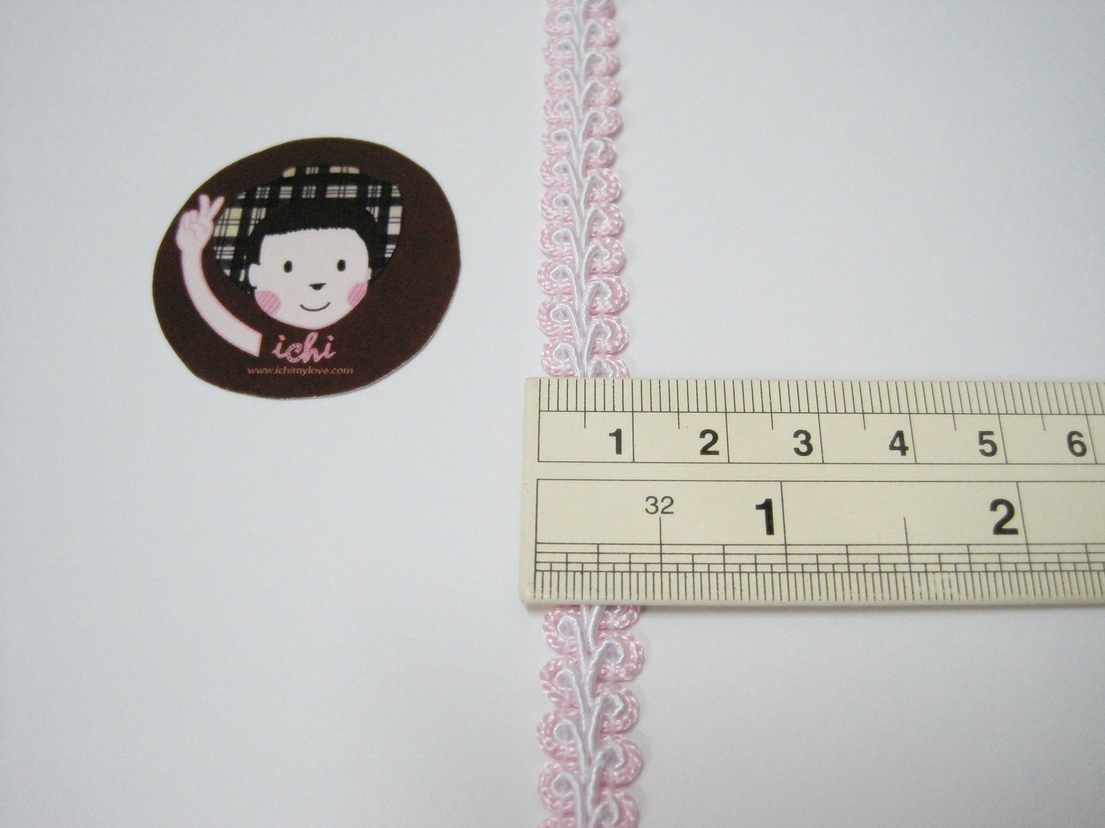 5 Yards 3/8" White-soft Pink Gimp Braided Trim, Gimp Braid, Braided ...