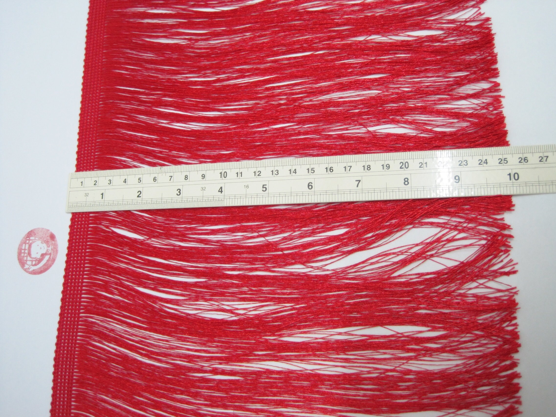 1 Yard 4" to 10" Red Chainette Fringe, Red Trim, Fringe Tassel Trim ...