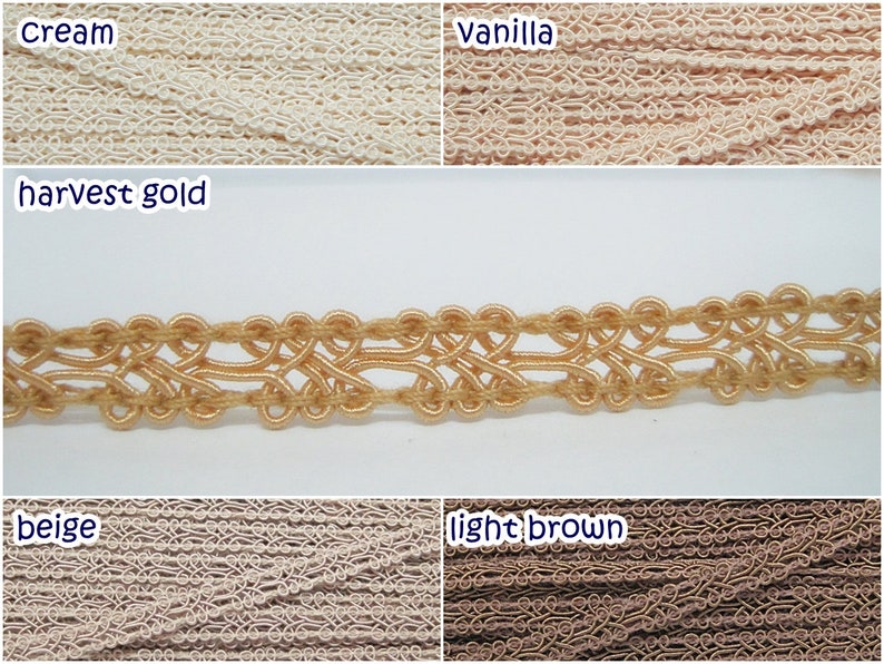 5 Yards 1/4 Light Brown Gimp Braided Trim Gimp Braid - Etsy