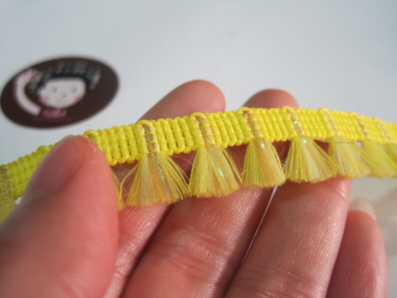 5 Yards Yellow Sparkly Mini Tassel Trim Tassel Trim | Etsy