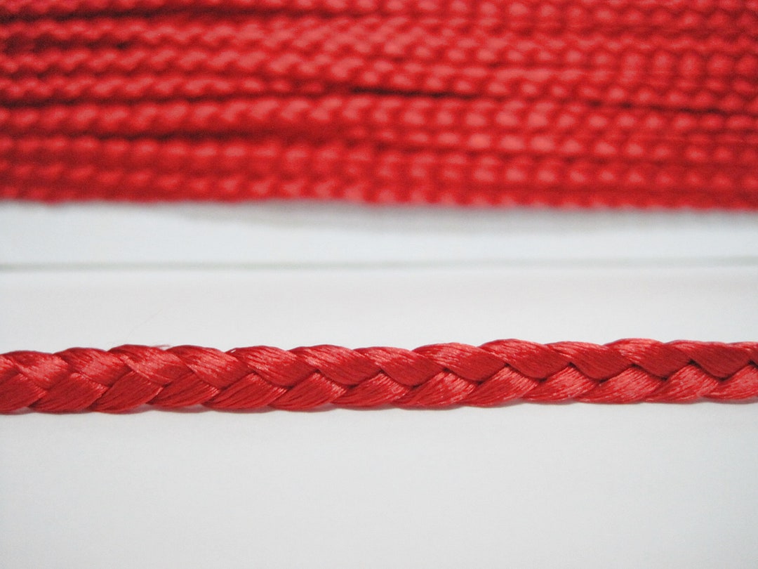 5 Yards 1/4" Red Braided Cord - Etsy