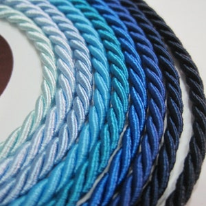 5 Yd 4 Mm Twisted Cord, Blue Twisted Cord, Braided Cord, Soutache Cord ...