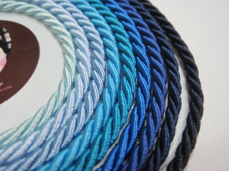5 Yd 4 Mm Twisted Cord Blue Twisted Cord Braided Cord - Etsy