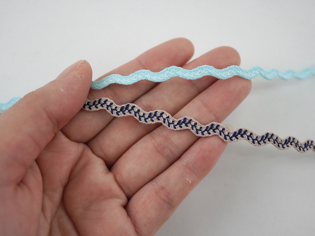 5 Yards Blue Embroidered Rick Rack, Tiny Rick Rack, Mini Rick Rack ...
