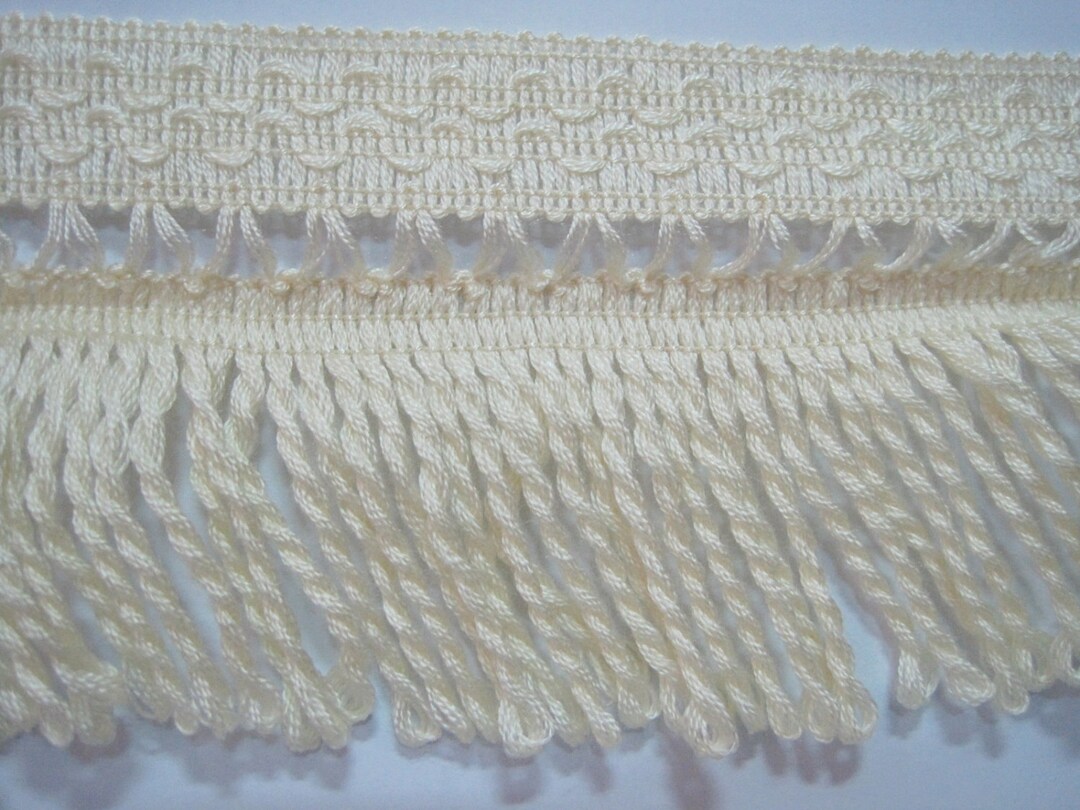 5 Yards Cream Bullion Fringe, Bullion Trim, Twisted Rope, Drapery Trim ...
