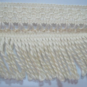 5 Yards Cream Bullion Fringe, Bullion Trim, Twisted Rope, Drapery Trim ...