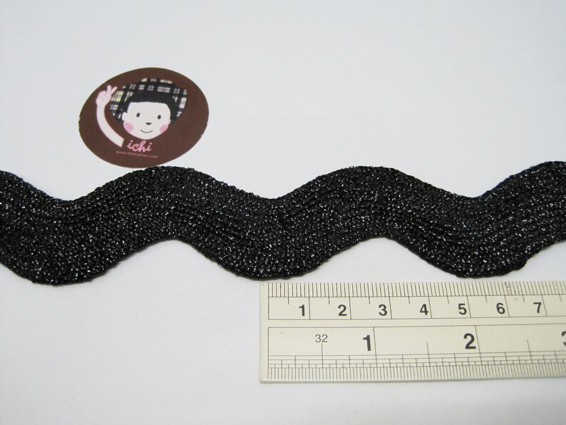 5 Yards Black Jumbo Metallic Rick Rack Trim Metallic Rick | Etsy