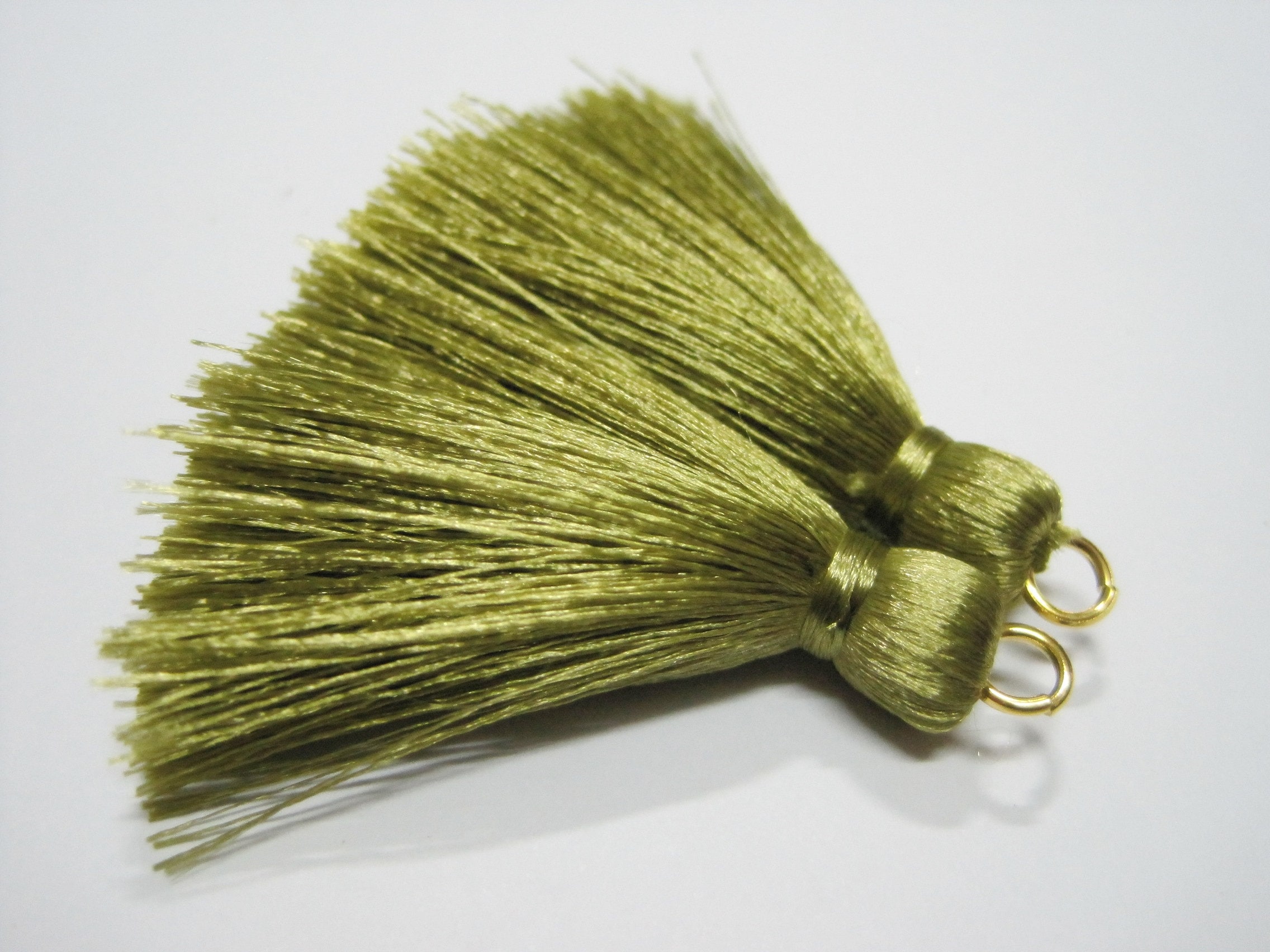 10 Pcs Olive Drab Green SP193 Short Tassel W/ Jump Ring, Wholesale ...