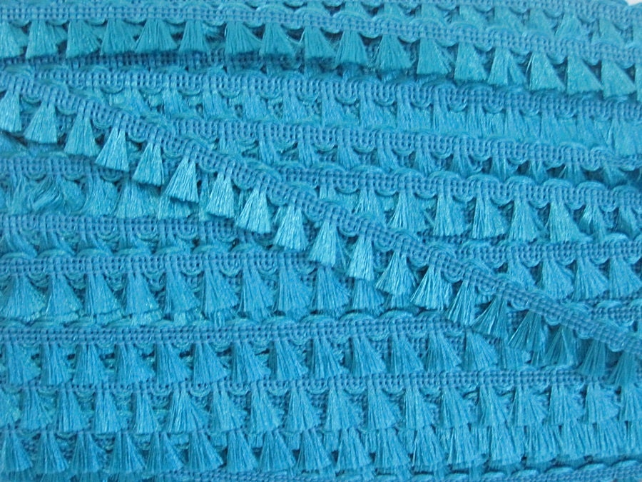 5 Yards Aqua Blue Mini Tassel Trim Blue Trim Wholesale Trim | Etsy